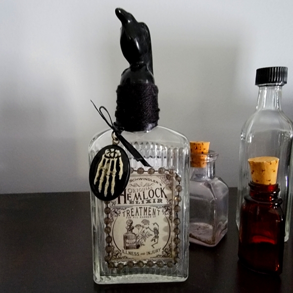 A Magpies Stash | Accents | Antique Altered Bottle Halloween Potion ...